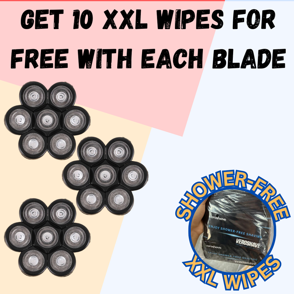Extra blades 7D-Blade + FREE SHOWER-FREE WIPES – VEROSHAVE